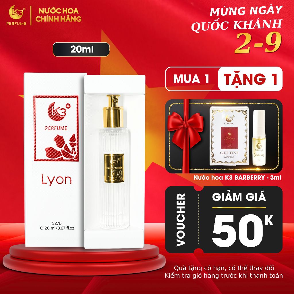 Nước Hoa Nữ Thơm Lâu K3 Lyon 20ml | Shopee Việt Nam