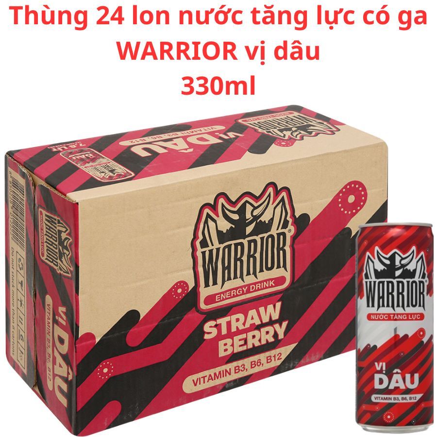 Nước tăng lực WARRIOR vị dâu lon 325ml | Shopee Việt Nam