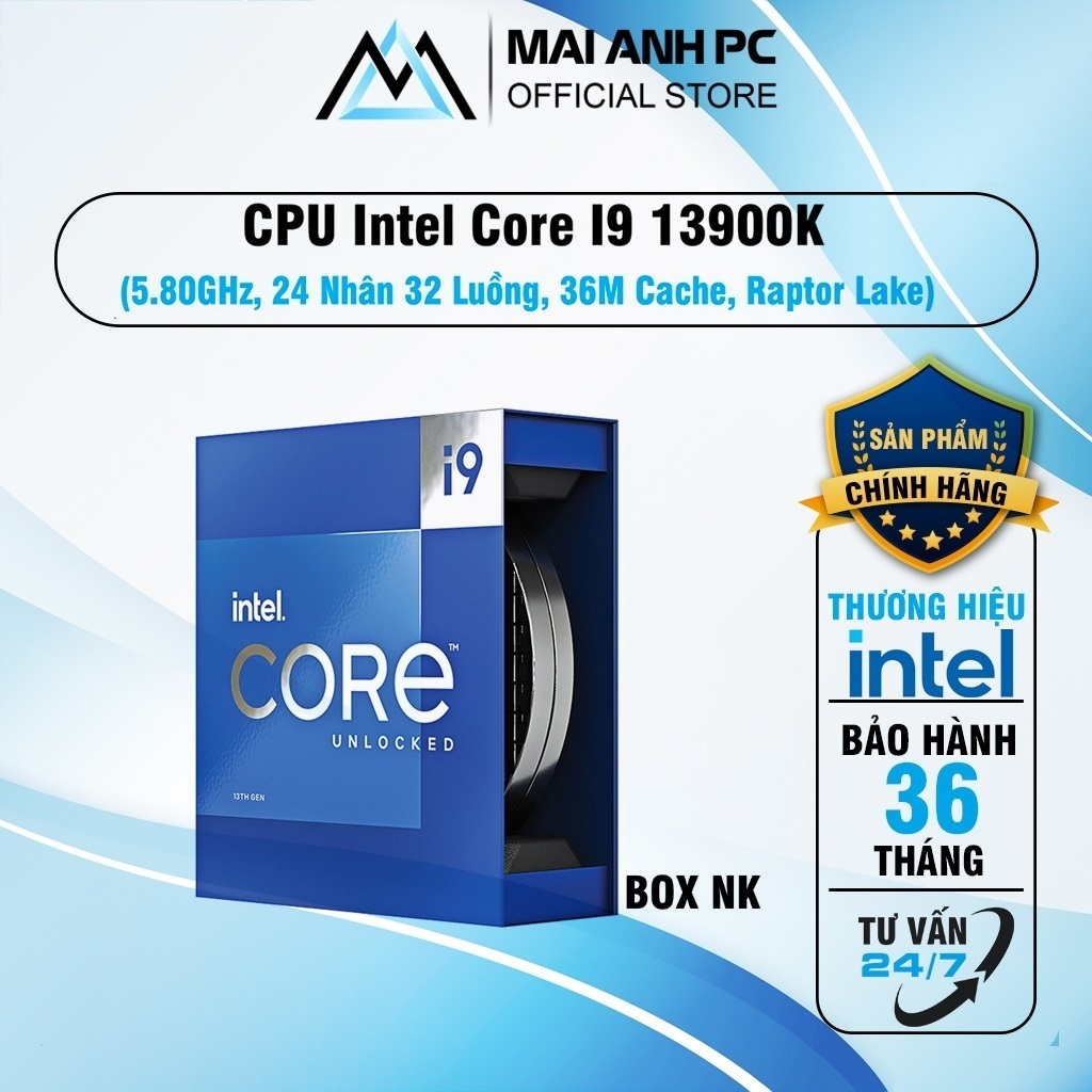 CPU Intel Core i9-13900K NEW Box công ty (Intel LGA1700 - 24 Core - 32 ...