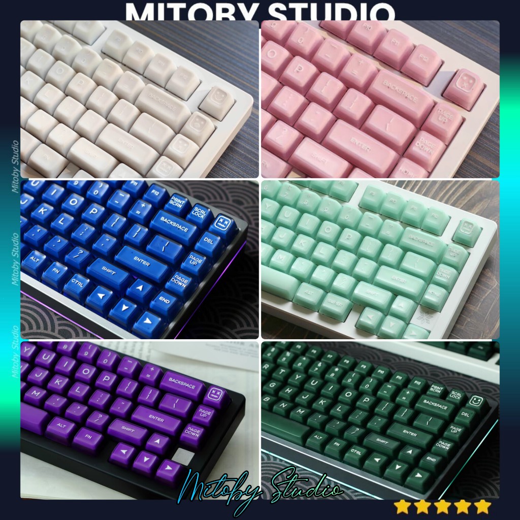 Keycap Smile Neon Navy Cherry Profile bàn phím cơ Keycap CMK Daye Aifei ...