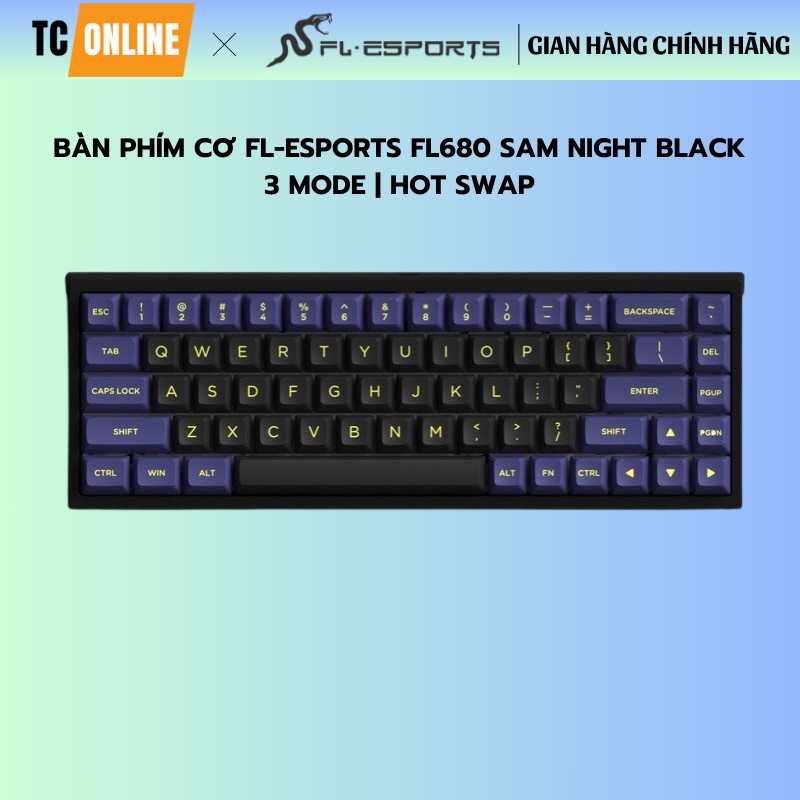 Bàn phím cơ FL-Esports FL680 SAM Night Black 3 Mode - Hàng chính hãng ...