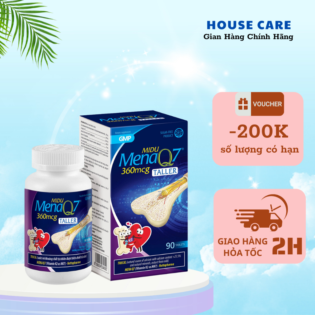 Midu MenaQ7 360m (90 viên) Bổ Sung Canxi, Vitamin K2d3 Hỗ Trợ Chắc Khỏe ...