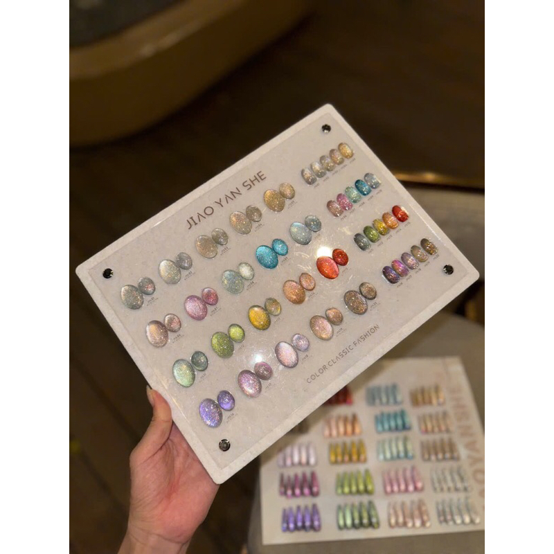 Sét sơn gel mắt mèo nhũ galaxy Jiao 20 chai kèm bảng màu/Mắt mèo nhũ ...