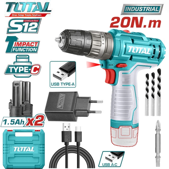 MÁY KHOAN BÚA DÙNG PIN TOTAL 12V TIDLI12328 - TIDLI12202 | Shopee Việt Nam