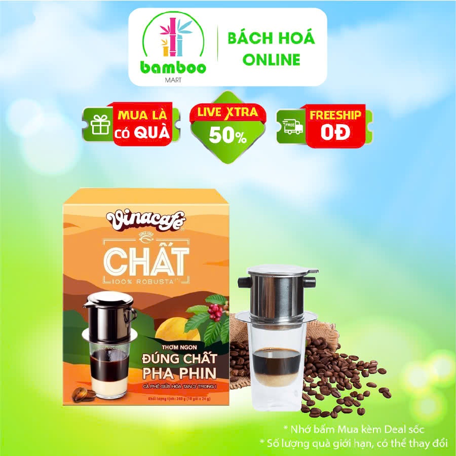 Hộp 240g Cà Phê Hoà Tan Vinacafé Chất - Cafe Sữa Đá 3in1 (Phiên Bản Mới ...