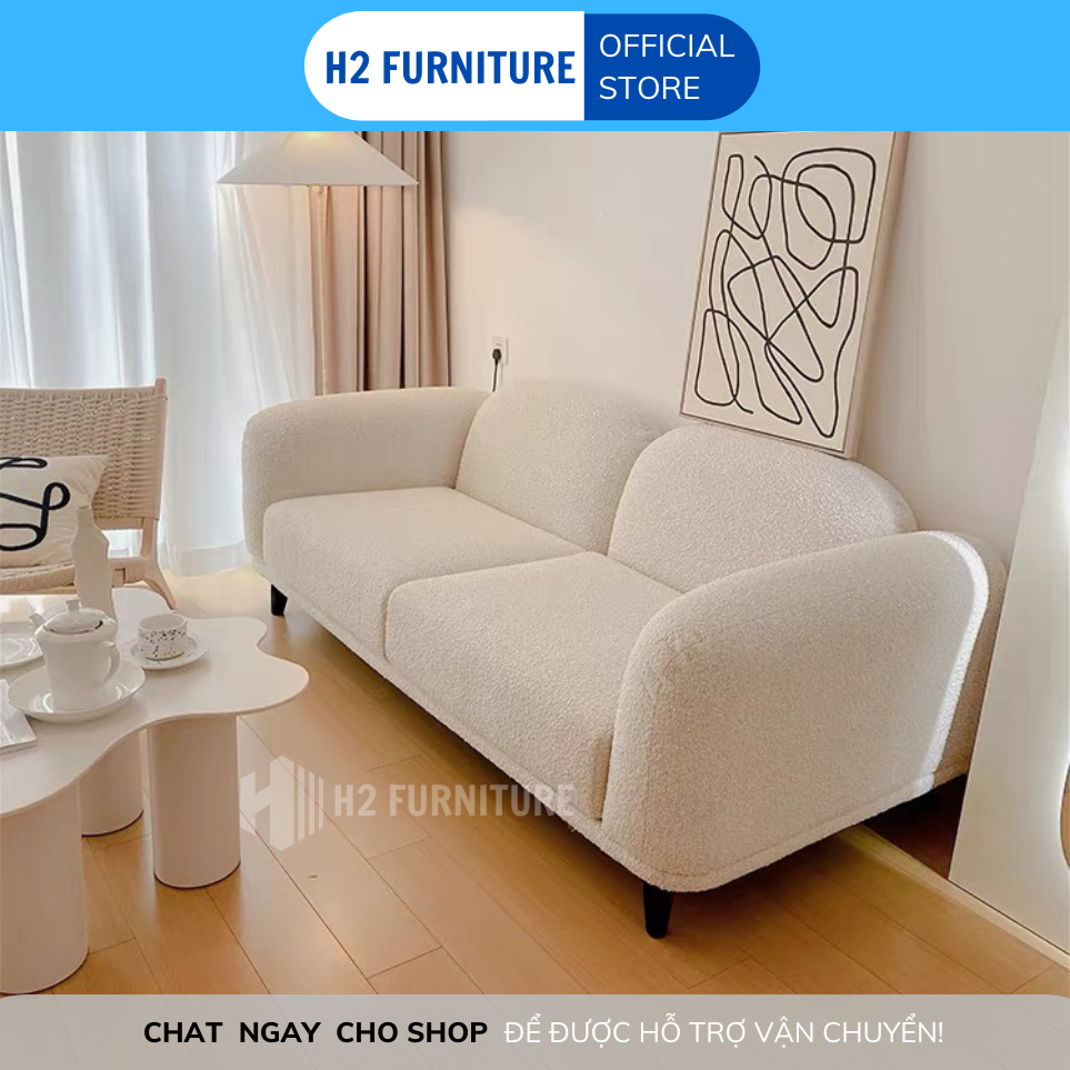 [Miễn Ship HN] Ghế sofa nỉ lông cừu với đệm lò xo chân inox chắc chắn ...
