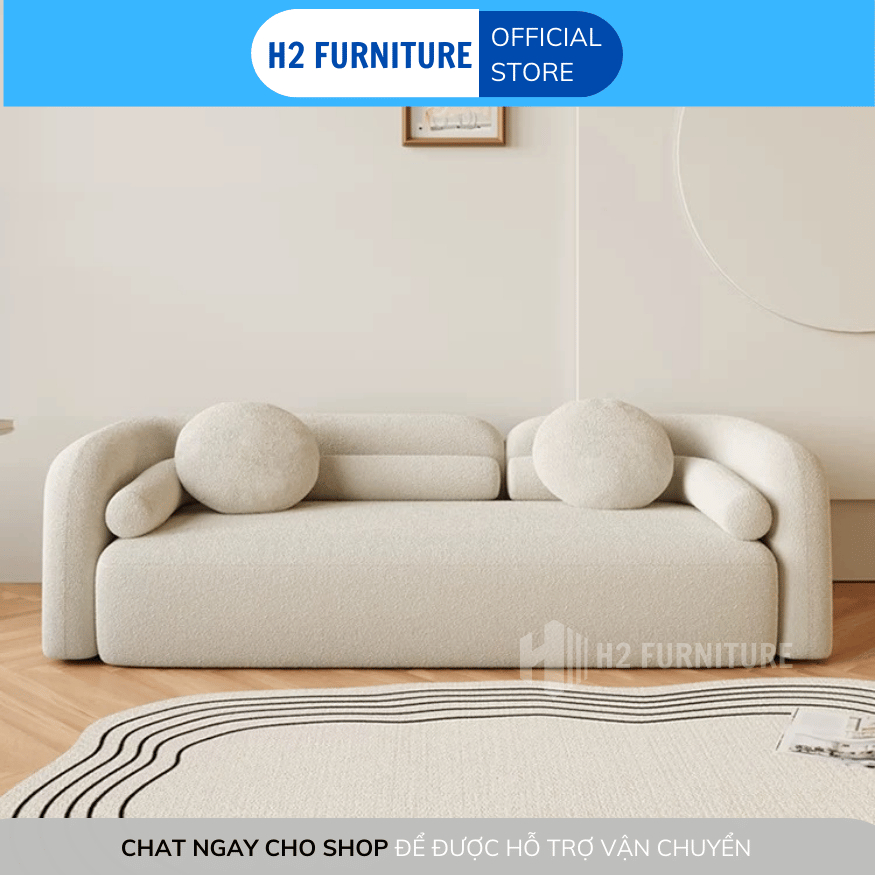 [Miễn ship HN] Ghế sofa nỉ Nava cao cấp H2 Furniture đệm lò xo đàn hồi ...