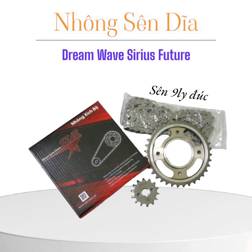 Nhông Sên Dĩa Star gắn Dream Wave Sirius Future loại 9 Ly Ắc Đúc Êm ...