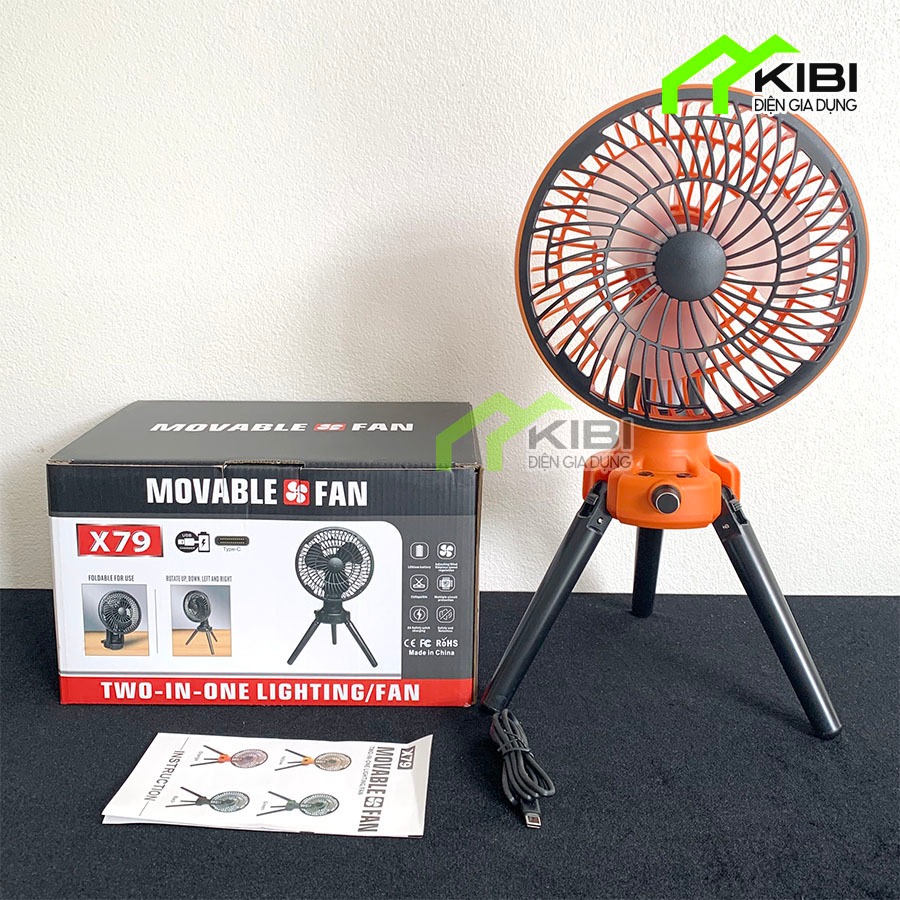 Quạt tích điện to, quạt tích điện cỡ lớn X79 gấp gọn, đa năng | Shopee Việt Nam