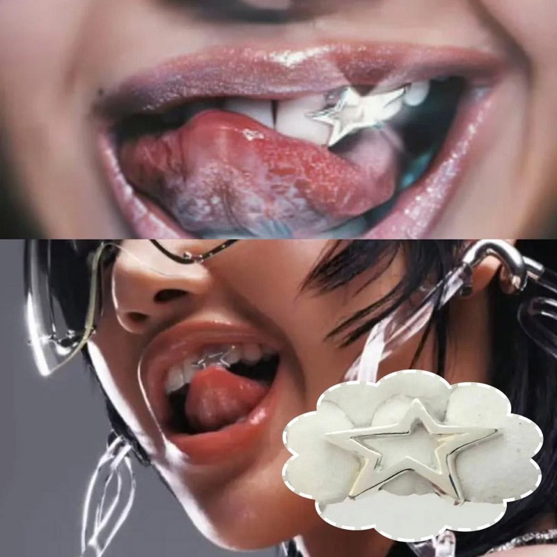 Grillz trang sức răng thiết kế hình ngôi sao rockstar vàng bạc | Shopee Việt Nam