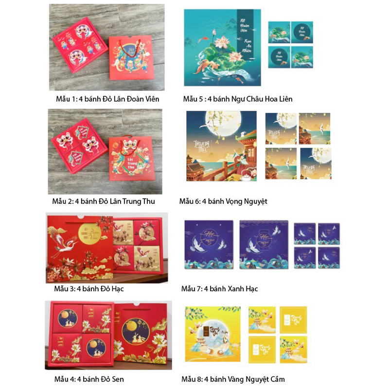 Set 10 Hộp Bánh Trung Thu 4 Bánh Mẫu Lân | Shopee Việt Nam