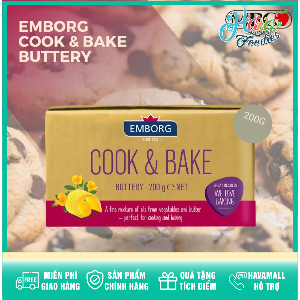 Bơ Lạt Emborg Cook And Bake 200g | Shopee Việt Nam