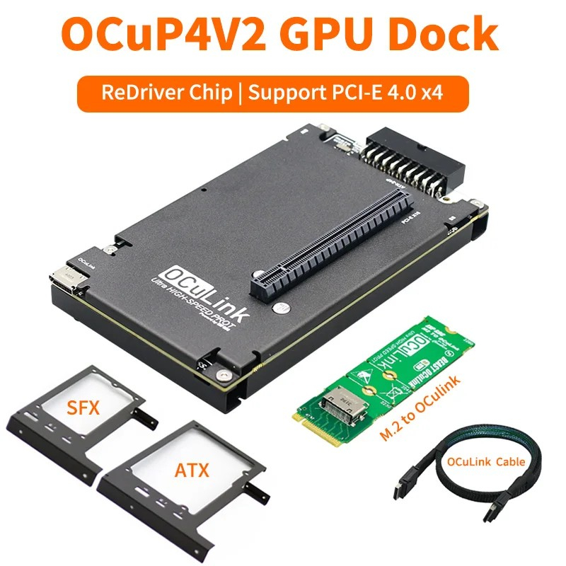 Dock eGPU OCuP4V2 OCuLink GPU Dock eGPU PCI-E 4.0 X4 Gen4 AMD Nvidia M ...