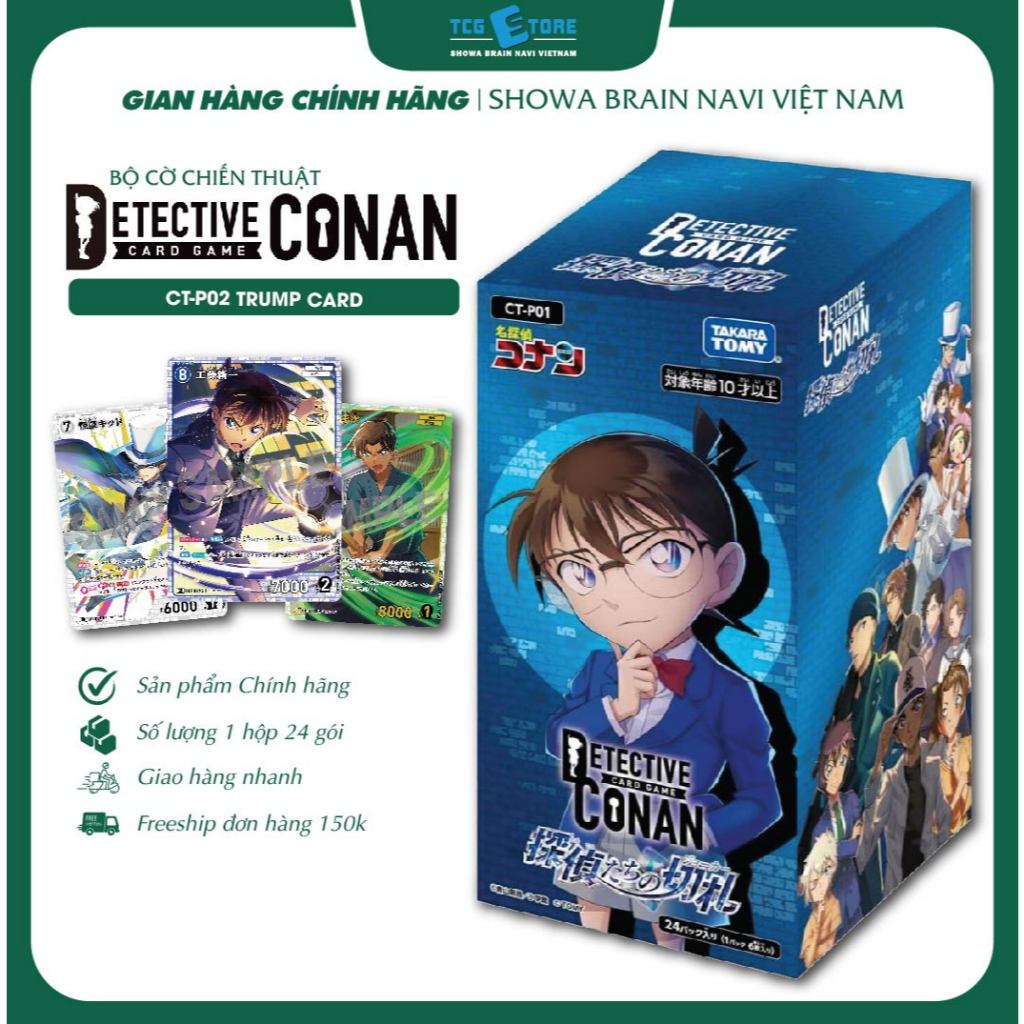 Hộp mở rộng CT-P01 Bộ cờ chiến thuât Conan TCG Takaratomy phiên bản Edogawa Conan SL 1 hộp/24 ...