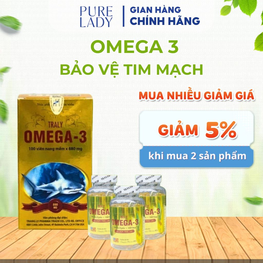 Traly Omega 3 Bảo Vệ Tim Mạch, Tăng Cường Trí Não Thị Lực ,Bổ Sung Dầu ...