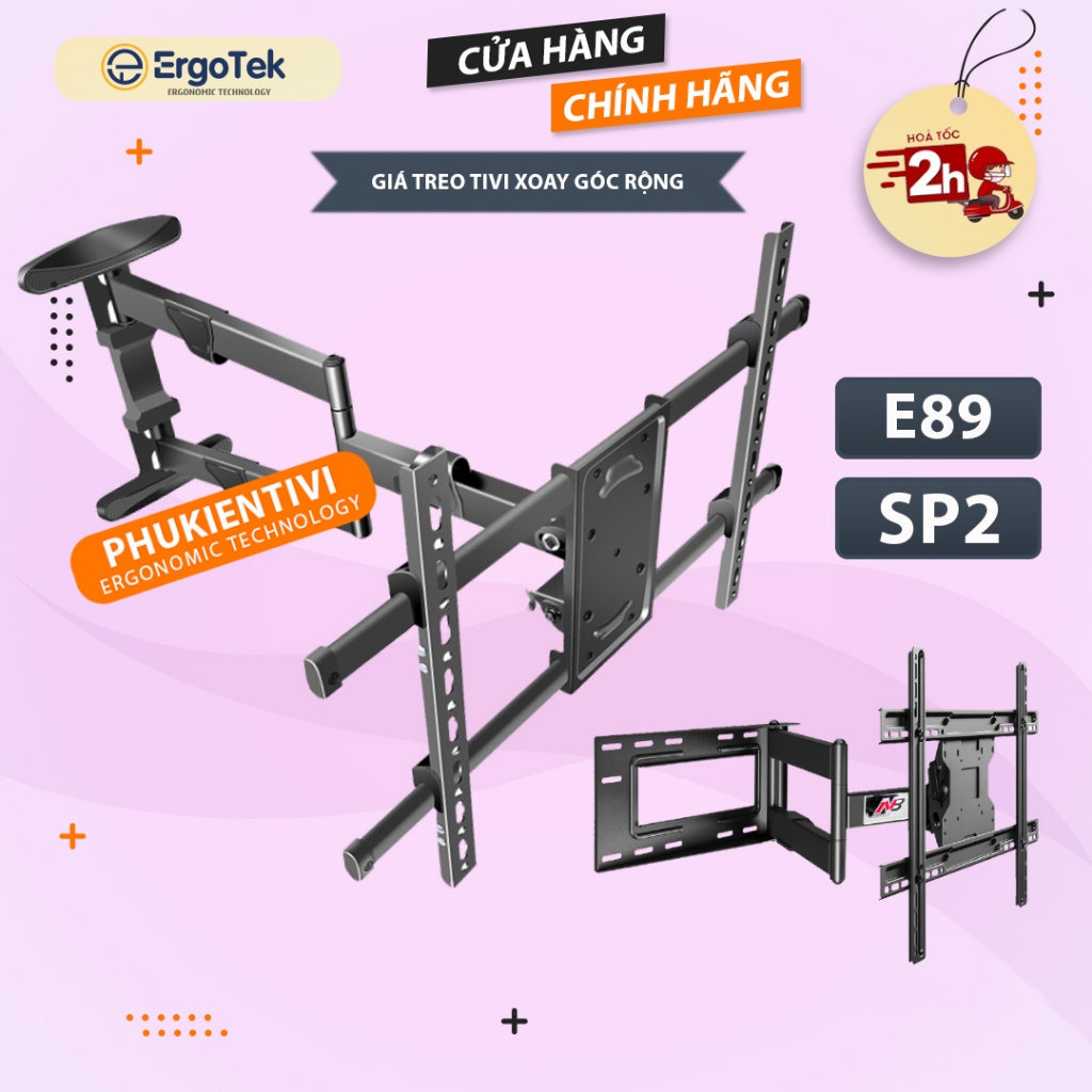 [ Hỏa Tốc ] Giá Treo Tivi Xoay Góc Siêu Rộng ErgoTek E89 / NB SP2 - Khung Treo Tivi Xoay 90 Độ ...