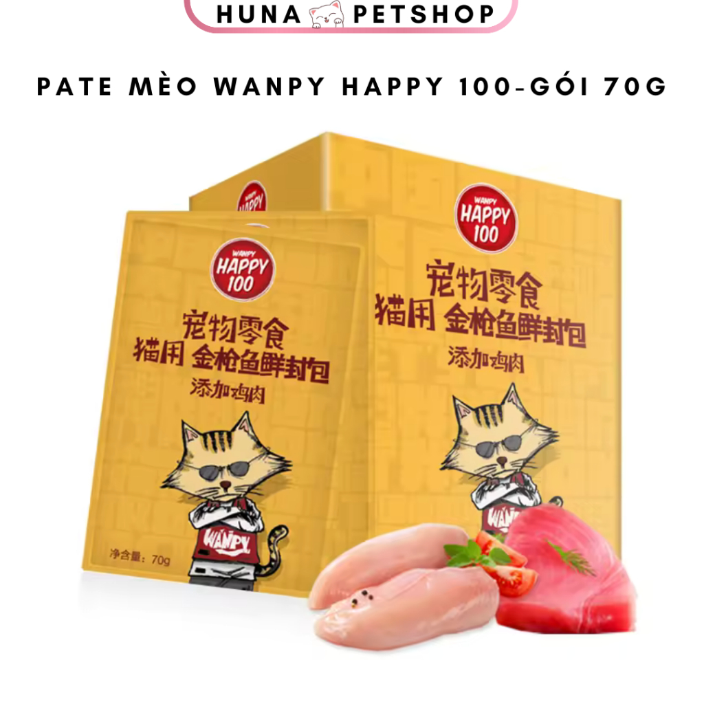 Pate Wanpy HAPPY 100 cho mèo gói 70g | Shopee Việt Nam