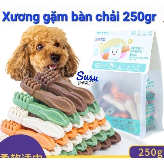 Xương gặm bàn chải mix 4 vị cho chó (250gr) | Shopee Việt Nam