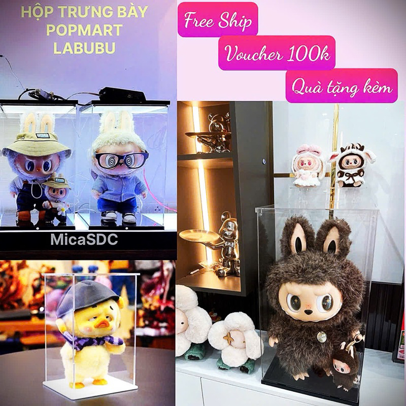 Tủ trưng bày mô hình LABUBU POPMART - UPSET DUCK - ZIMOMO - LEGO - Hộp ...