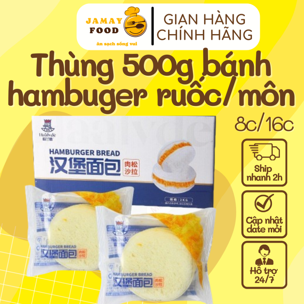 Bánh Hamburger ruốc sốt chà bông mặn ngọt combo 8 cái | Shopee Việt Nam