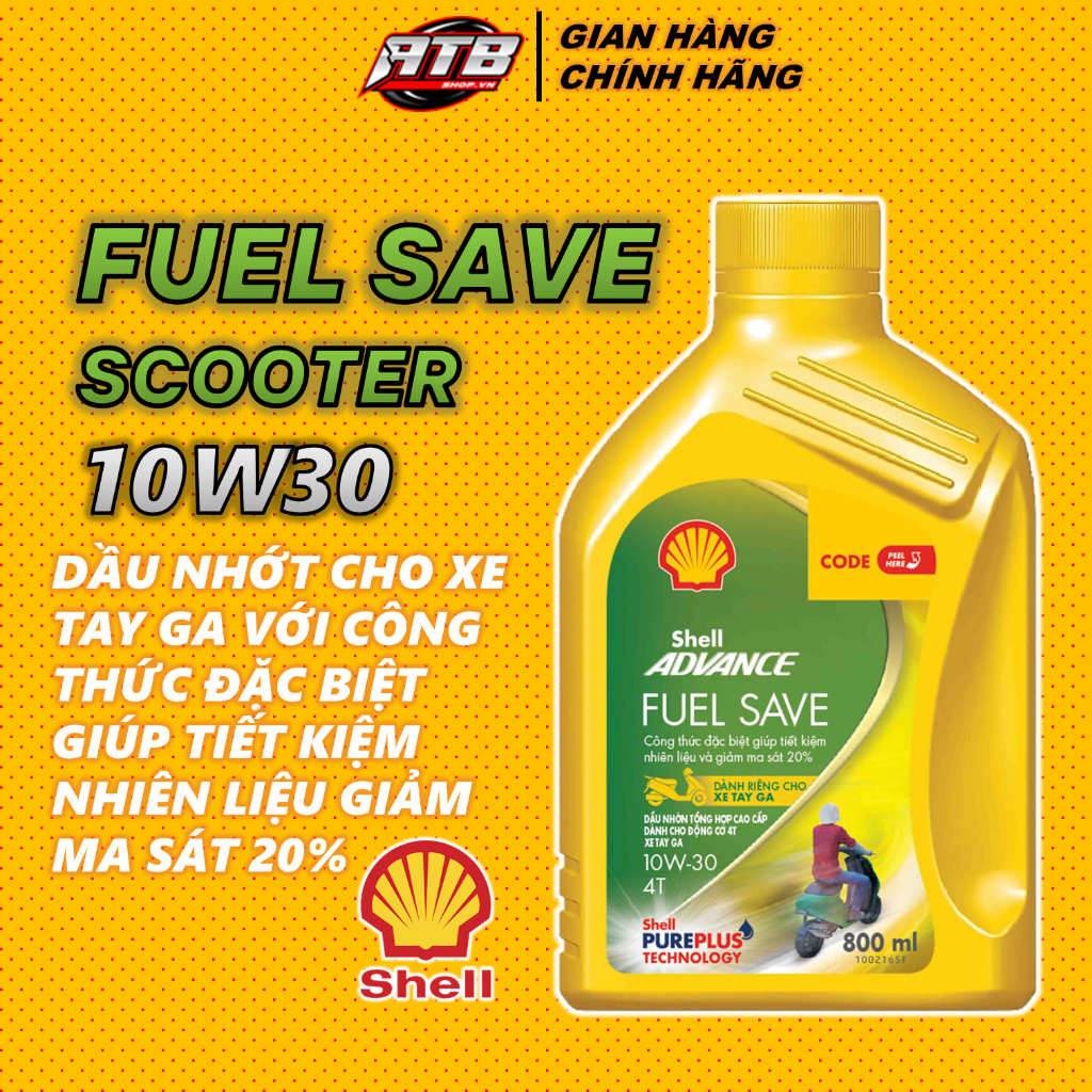 Nhớt xe tay ga Shell Advance Fuel Save 10W30 0.8L tiết kiệm nhiên liệu ...