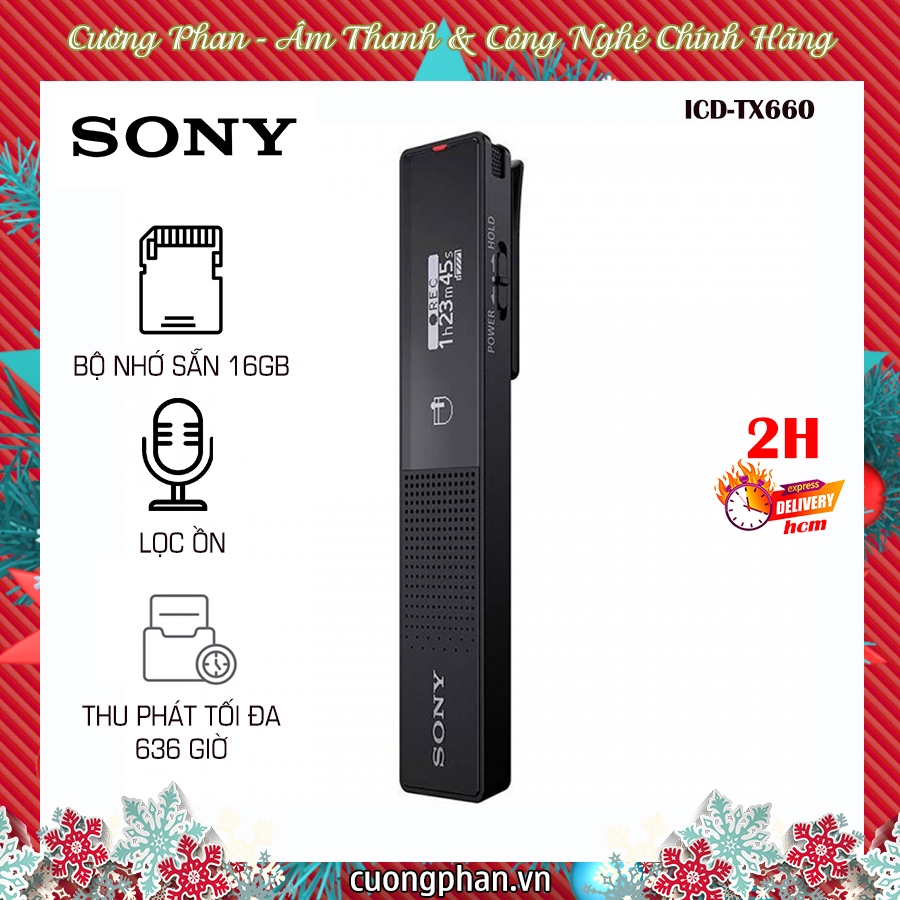 Máy Ghi Âm Kỹ Thuật Số Sony ICD-TX660 - Bộ Nhớ Trong 16GB - Bảo Hành 12 ...