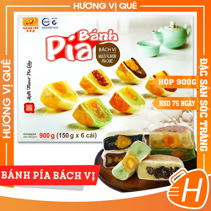 Bánh Pía Bách Vị Tân Huê Viên - Hộp 900g(6 Bánh 6 Vị Riêng Biệt) - Đặc ...