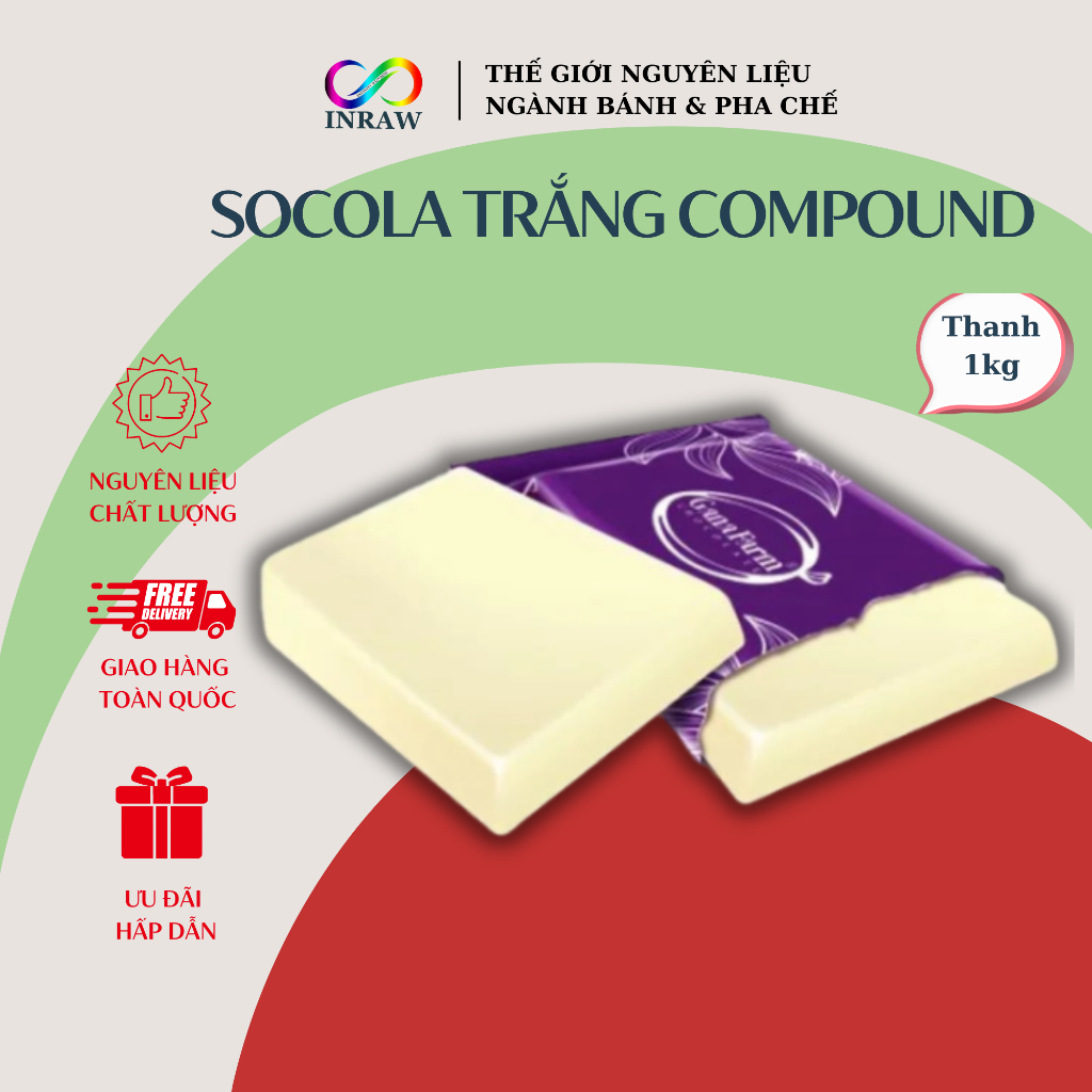 Socola Trắng Gana Farm Thanh 1kg (White Compound) | Shopee Việt Nam