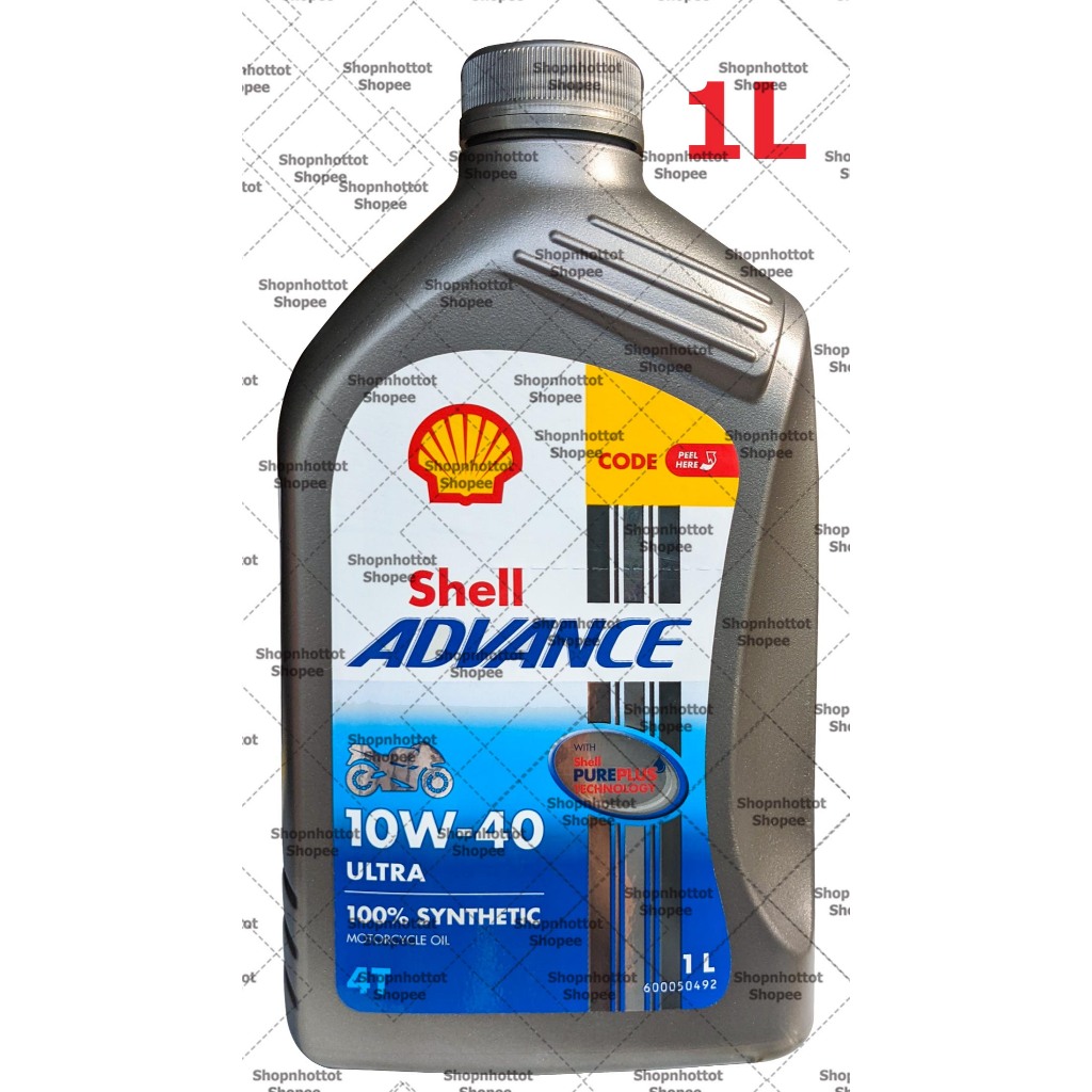 Dầu nhớt tổng hợp toàn phần xe số Shell Advance Ultra 10w40 1.000ml (1L ...