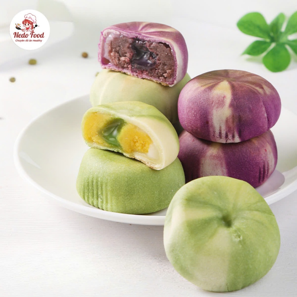 [Combo Mochi Mix 2 Vị] Bánh Mochi đậu đỏ việt quất, Bánh mochi đậu xanh ...