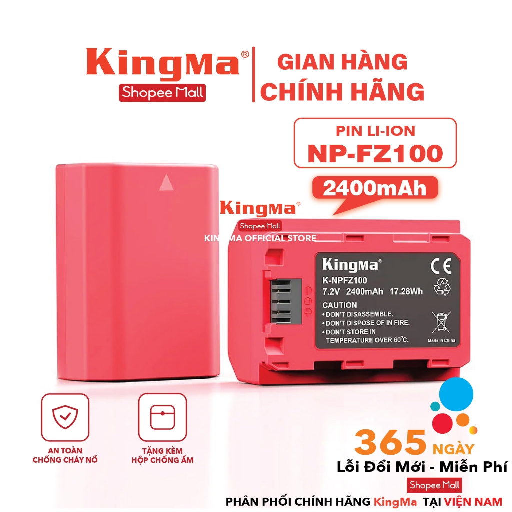 Pin NP-FZ100 Dung Lượng Cao 2400mAh Chính Hãng KINGMA Tặng Kèm Hộp ...