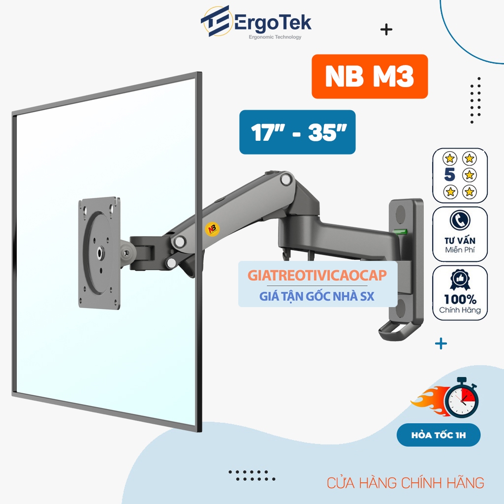 Giá Treo Màn Hình NB F150 / NB M3 17 - 35 Inch - Tay Arm Màn Hình Gắn Tường Xoay 360 Độ | Shopee ...