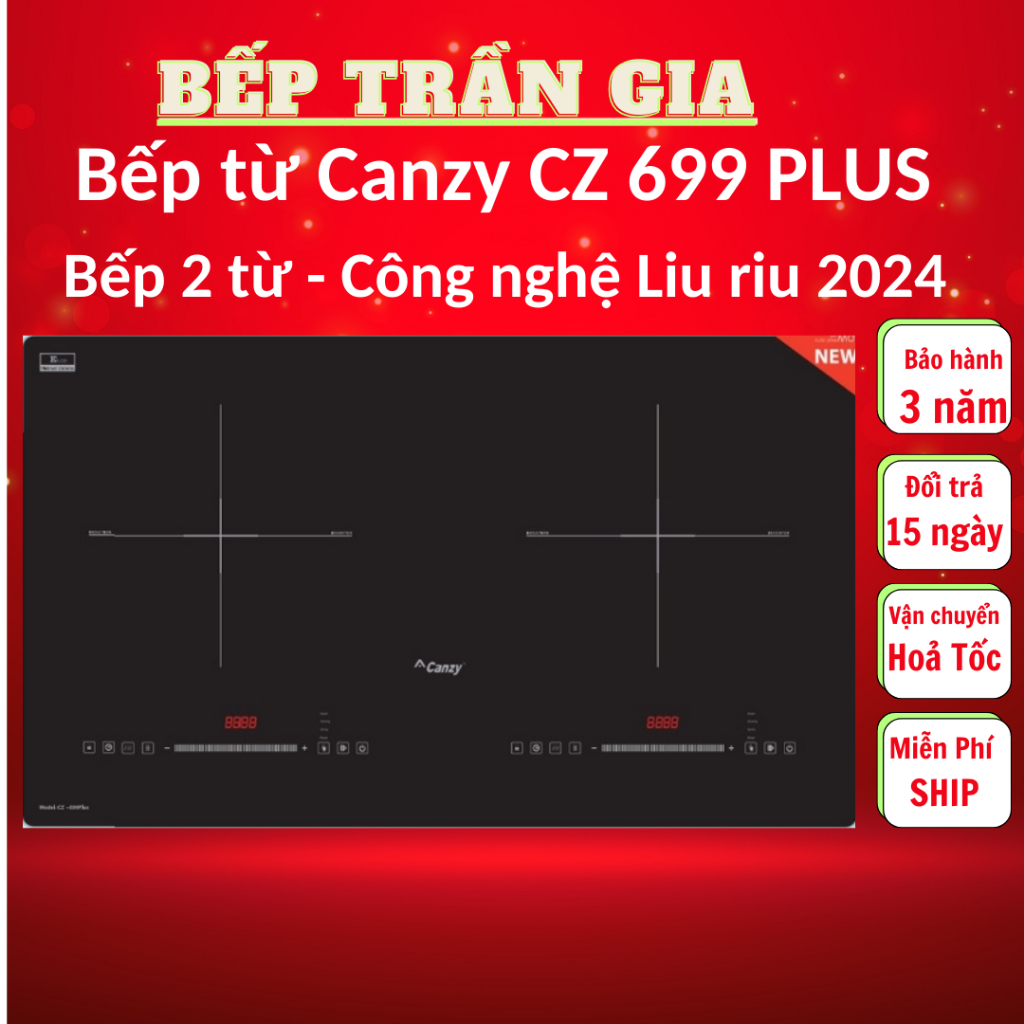 Bếp từ đôi Canzy CZ 699Plus | CZ 29HN | Bếp từ Inverter Canzy 699 Plus, Đun liu riu | Shopee ...
