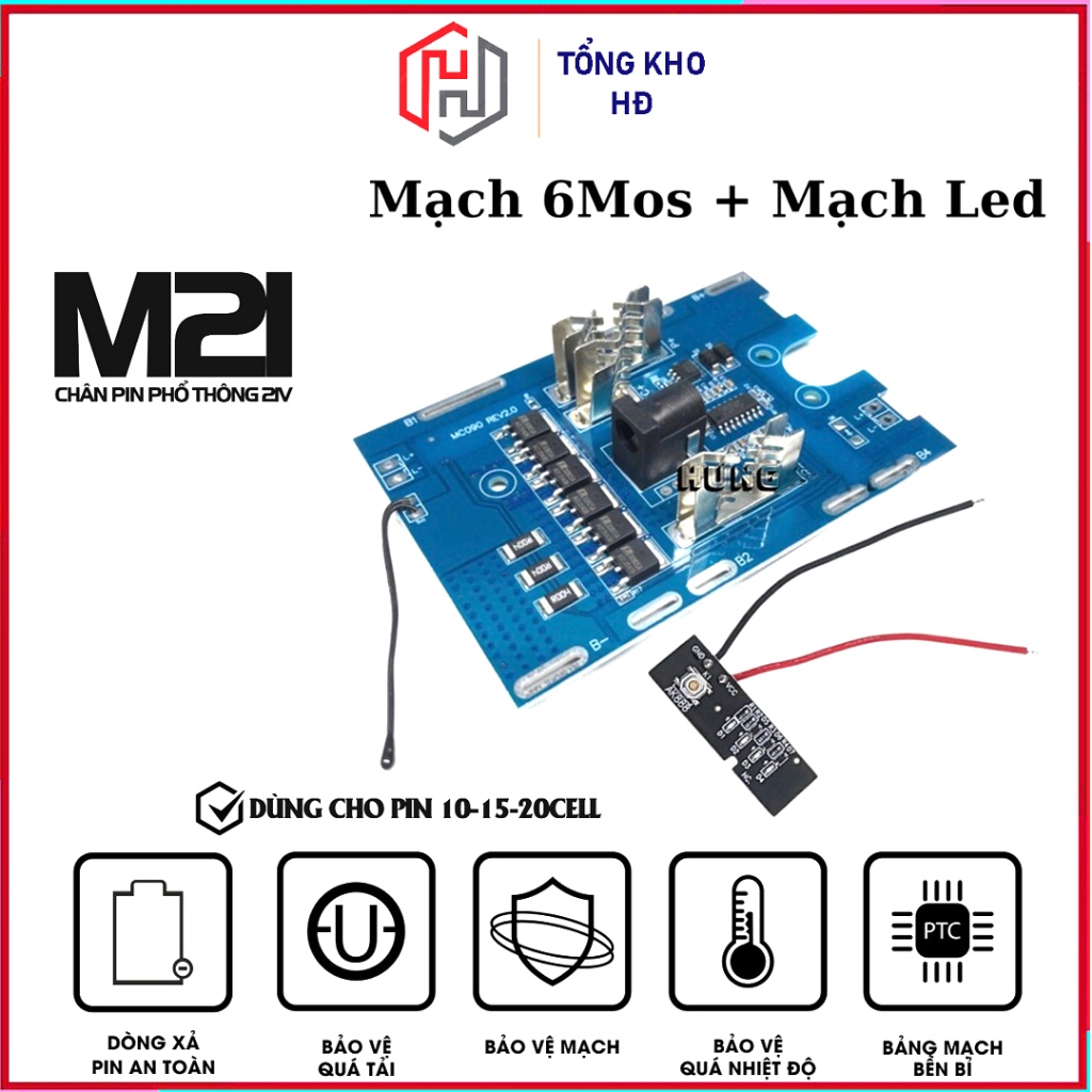Mạch Sạc Và Bảo Vệ Pin 18v - 21v 5S Sử Dụng Cho Pin 10,15, 20cell Chân ...
