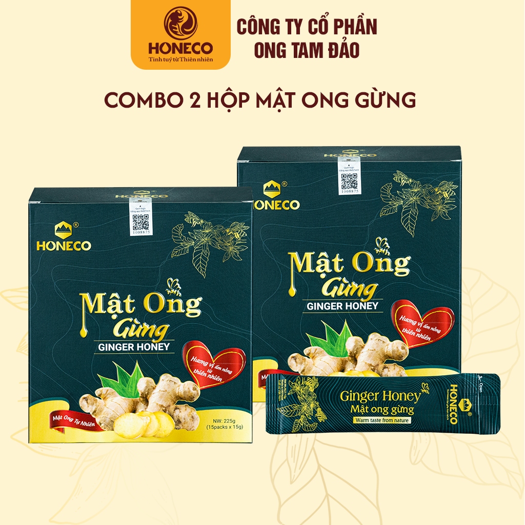 [Combo] 02 Hộp Mật ong Gừng HONECO 15 gói x 15g | Shopee Việt Nam