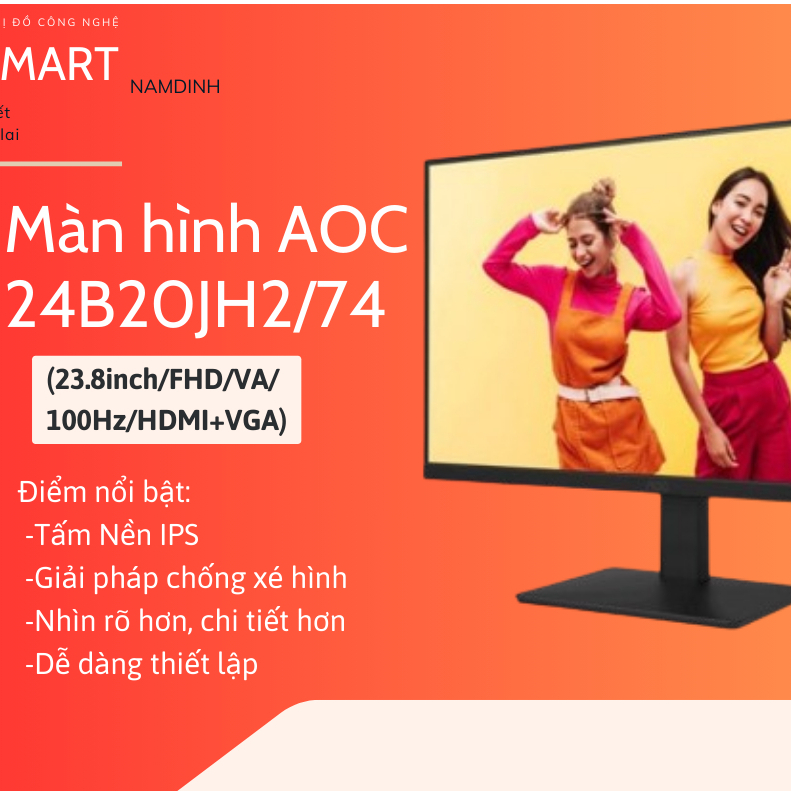 Màn hình AOC 24B20JH2/74 23.8 inch FHD/IPS/100Hz/1ms/HDMI | Shopee Việt Nam