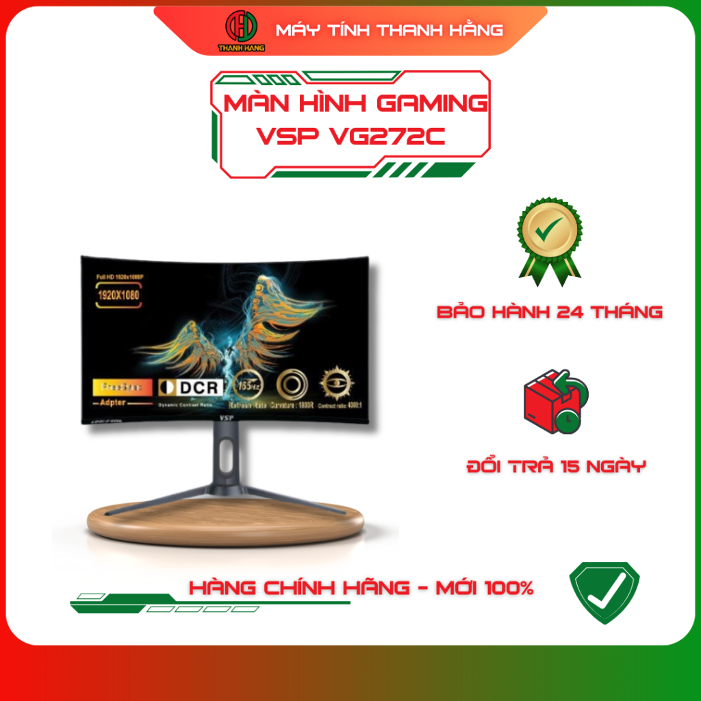 Màn Hình Gaming VSP VG272C (27 inch, FHD, VA, 165Hz, 12ms, 300nits, HDMI+DP, Cong) | Shopee Việt Nam