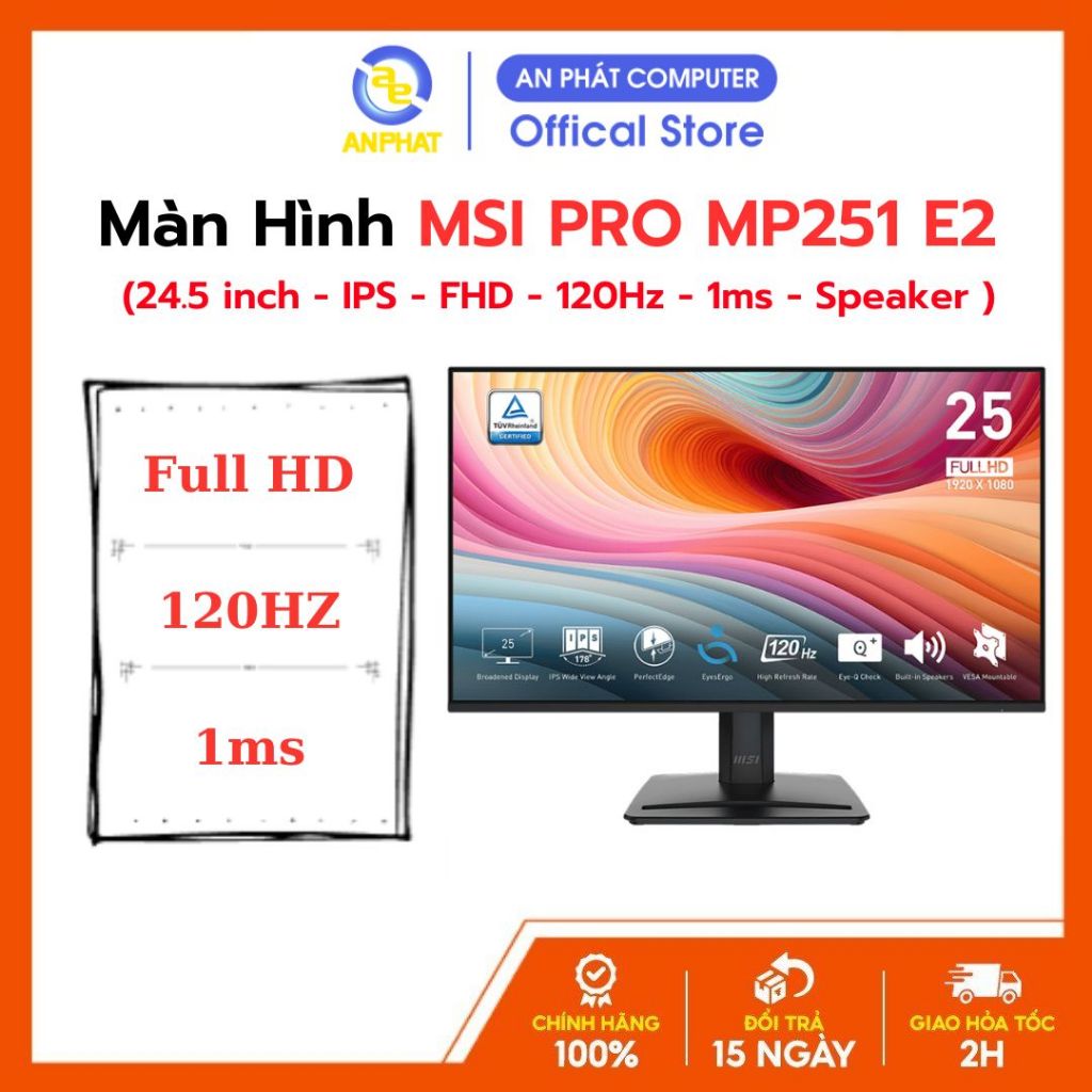 Màn Hình MSI PRO MP251 E2/ MP251 / MP245 / MP252 (24.5 inch - IPS - FHD ...