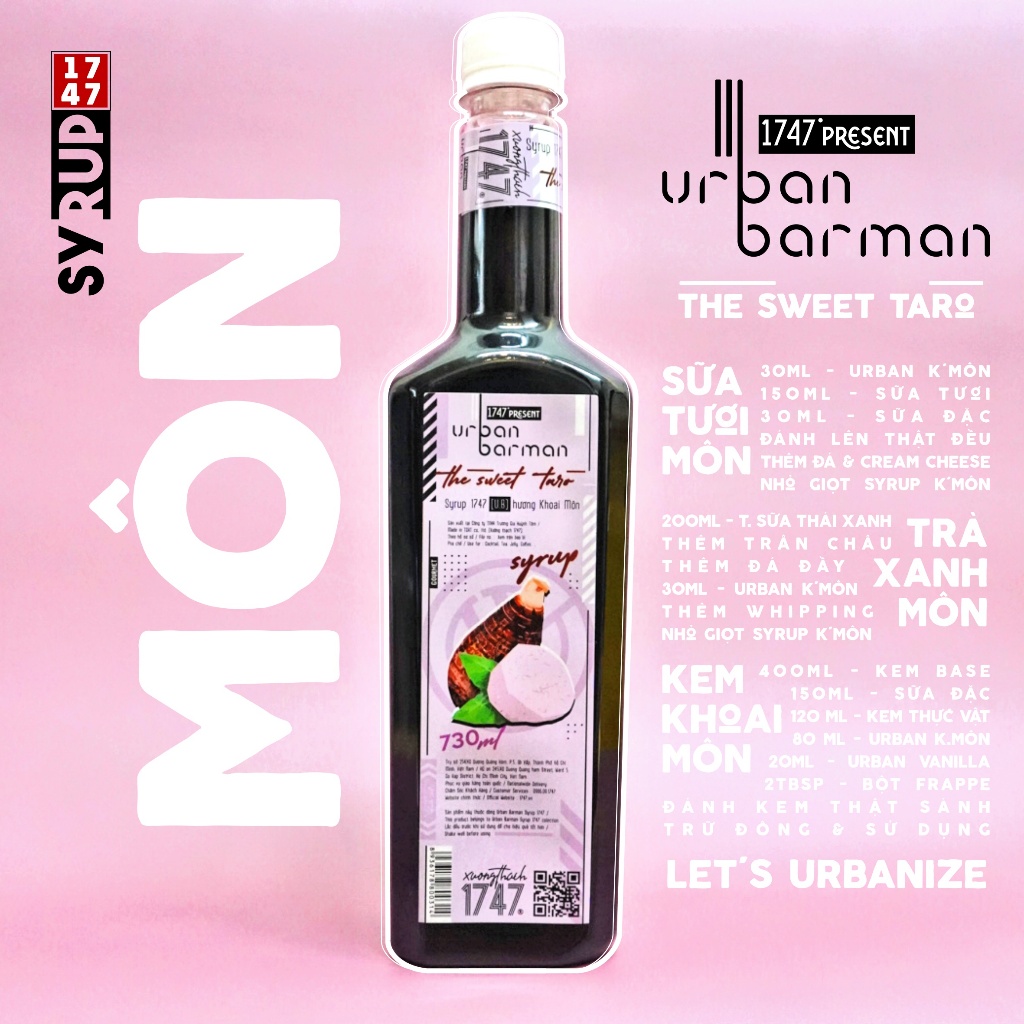 Syrup Khoai Môn - Urban Barman 1747 - 730ml - Siro | Shopee Việt Nam