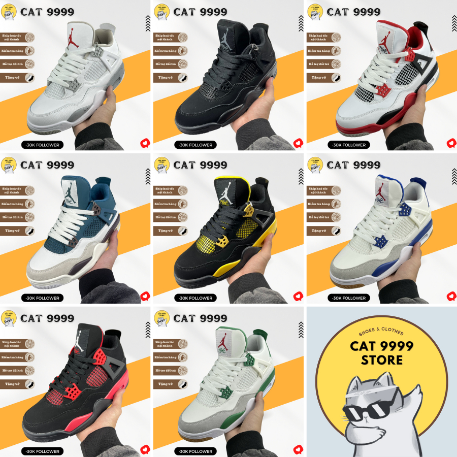 Giày JD4 Full 8 Mẫu Bản Cao Cấp - CAT 9999 STORE | Shopee Việt Nam