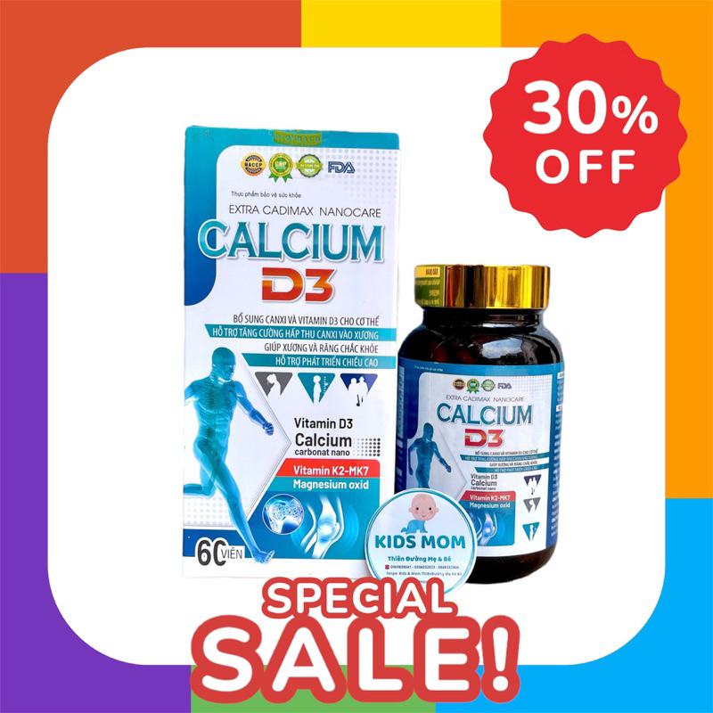 [Canxi Hữu Cơ] Viên uống tăng chiều cao CALCIUM D3 bổ sung Canxi, giúp ...
