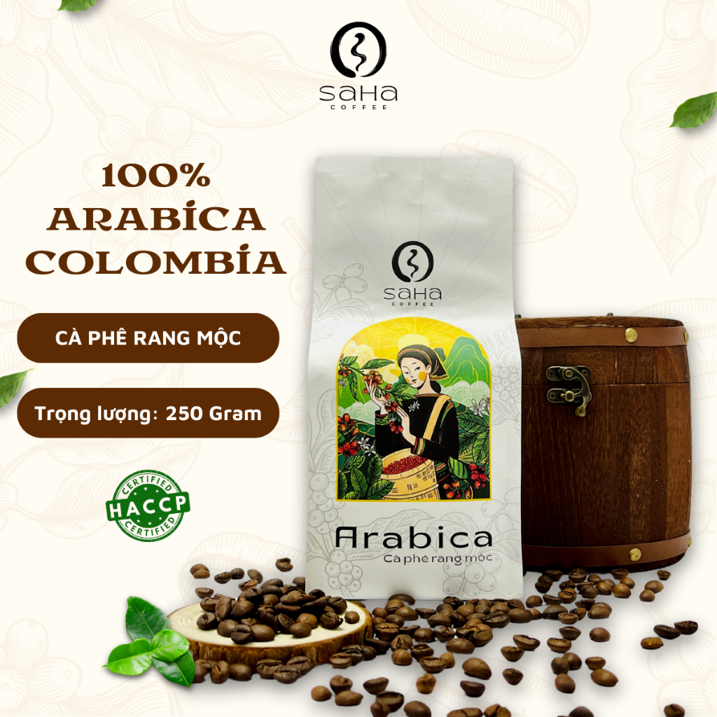 Cà Phê Arabica Colombia SAHA Coffee Rang Vừa Nguyên Chất Vị Cà Phê Nhẹ ...
