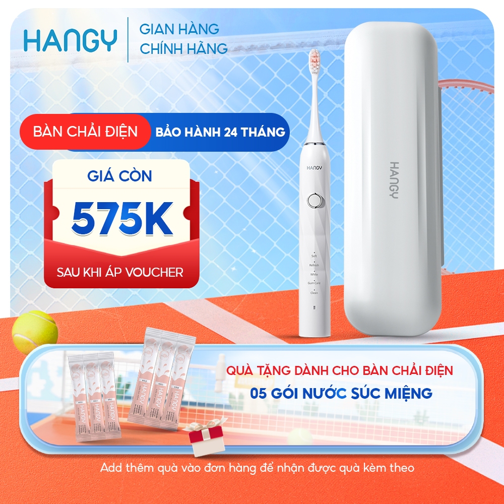 Bàn chải điện HANGY HY23 Pro Nâng Cấp siêu sóng âm làm trắng răng. Bảo ...