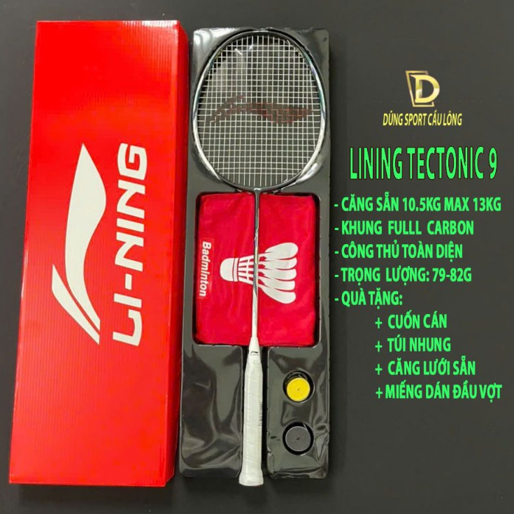 Vợt Cầu Lông Lining Tectonic 9 Bản Full Hộp, Căng Sẵn 10.5kg Max 12.5kg ...