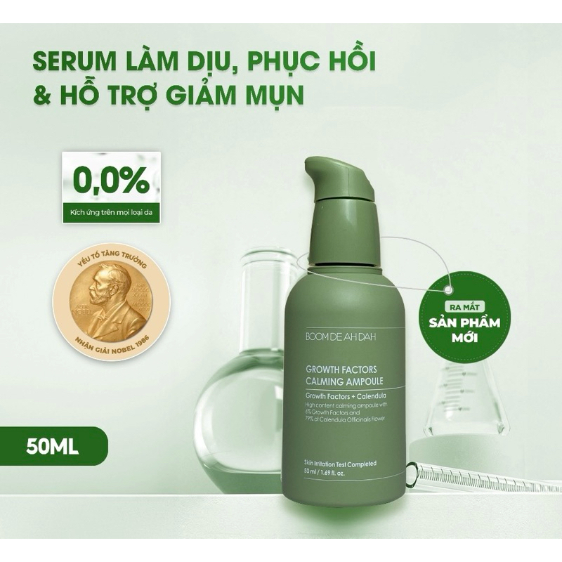 (XANH LÁ) Serum Boom De Ah Dah Growth Factors Calming Ampoule 50ml ...
