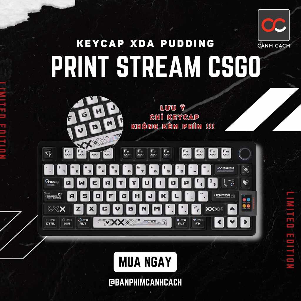 Keycap Print Stream Profile XDA 121 nút chất liệu PBT cho bàn phím cơ ...