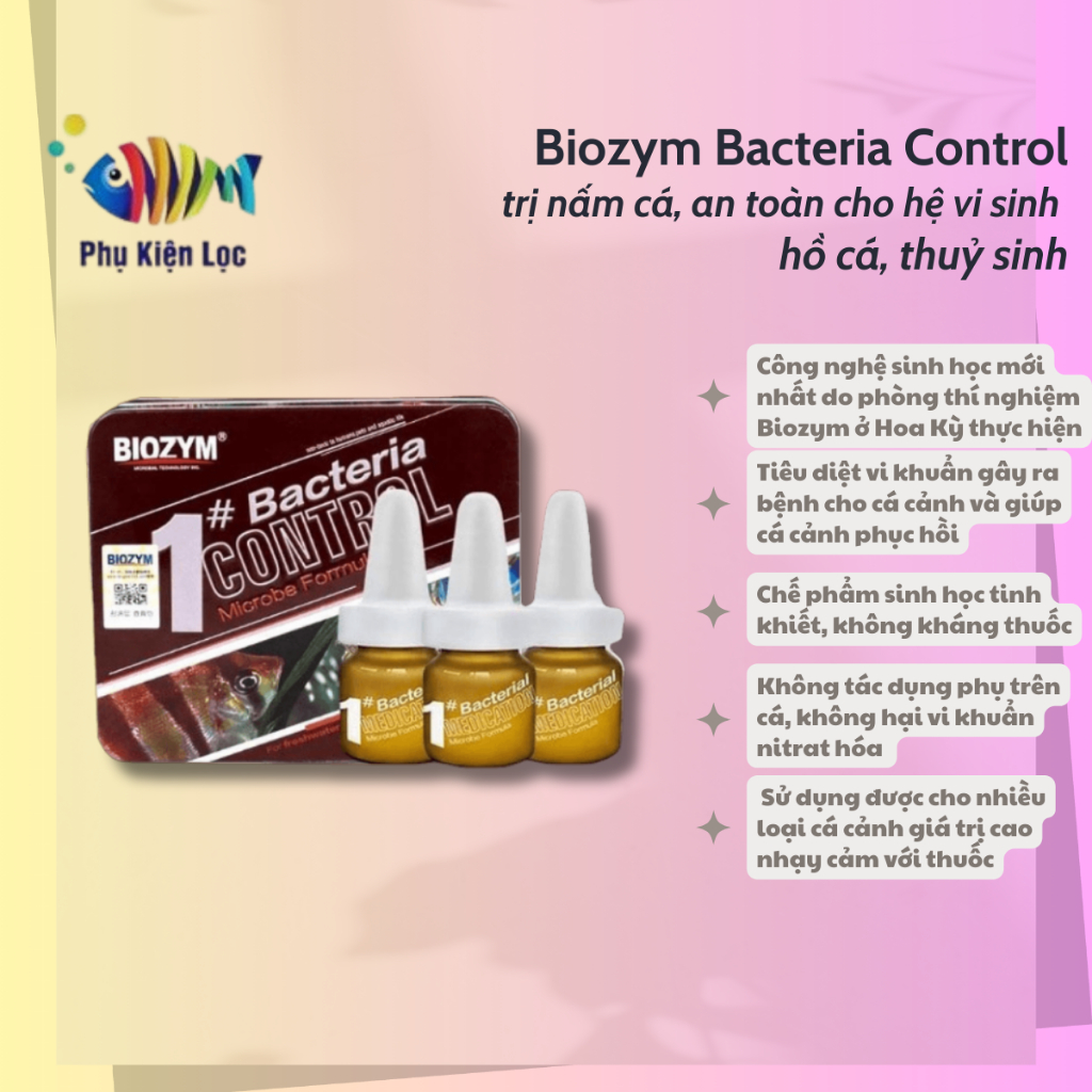 Biozym Bacteria Control - trị nấm cá, an toàn cho hệ vi sinh hồ cá thuỷ ...
