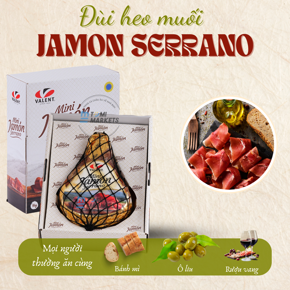 Đùi Heo Muối Tây Ban Nha Jamon Serrano Mini Valent Nhập Khẩu Chính Hãng ...
