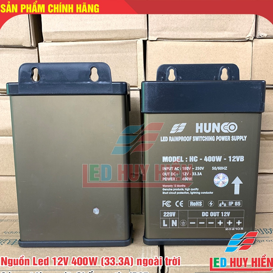 Nguồn 12v 33A HUNCO chống nước ngoài trời, (nguồn Led 12v 400w ngoài ...