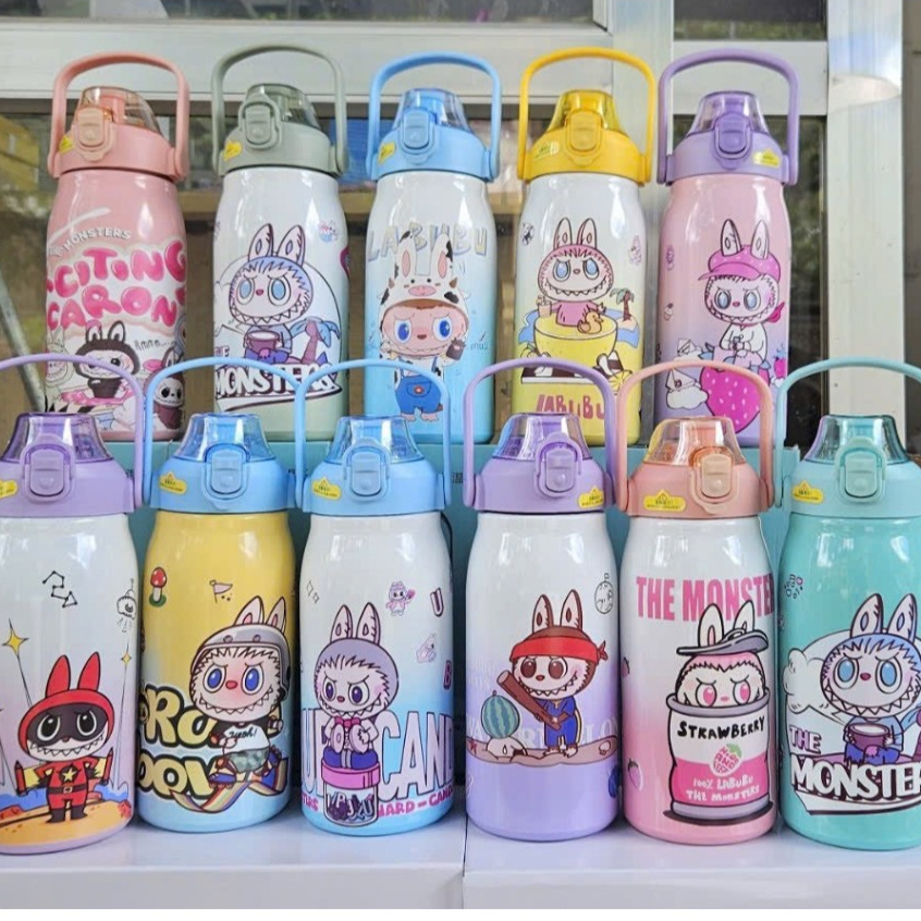 Bình giữ nhiệt Labubu bình nước 1200ml Kèm Ông Hút Cốc hút chân không ...